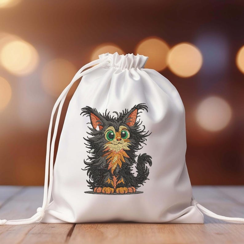 Funny Crazy Cat Machine Embroidery Designs Floral Cat Design Frazzled ...
