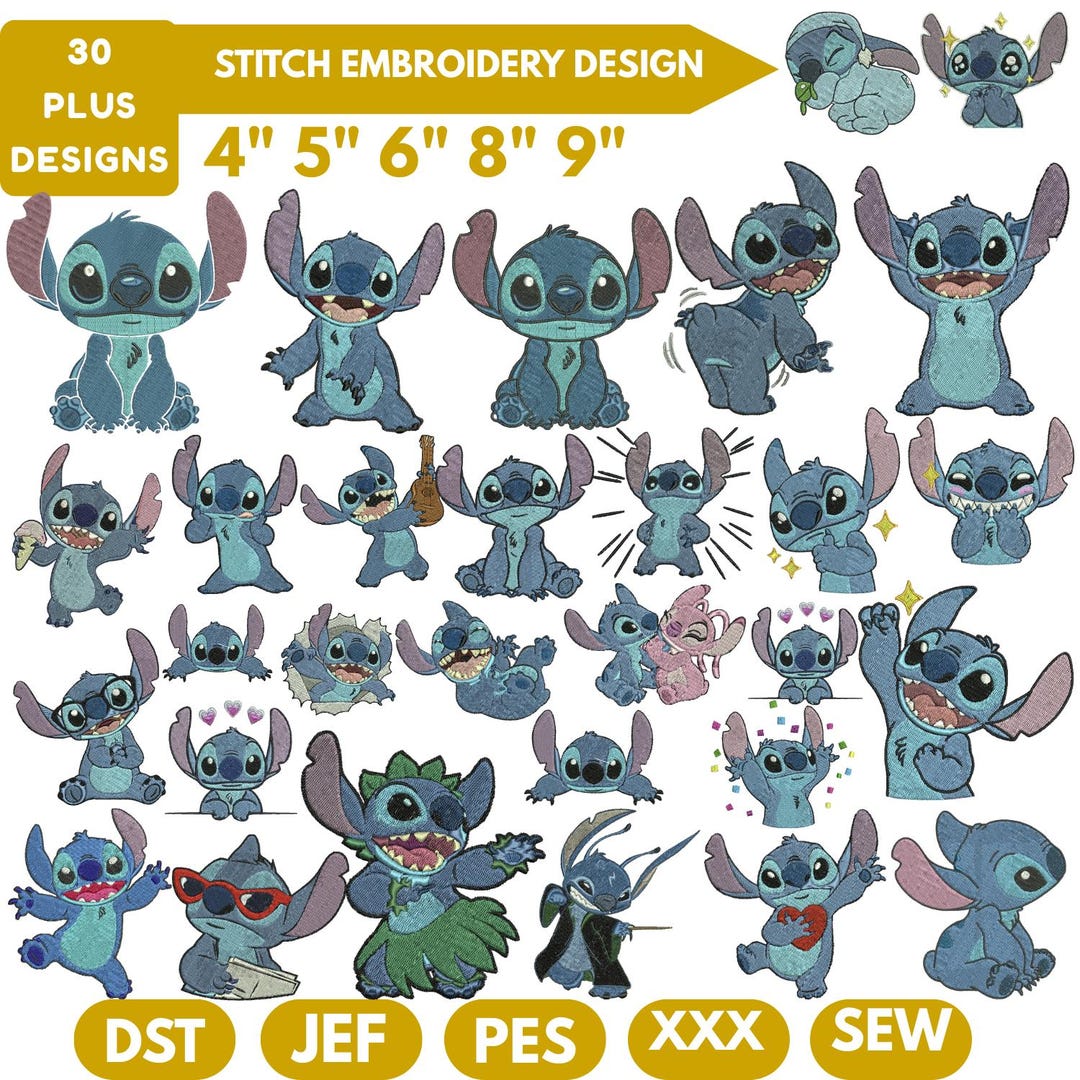 Stitch Lilo Machine Embroidery Design Bundle Stitch Lilo Designs Floral ...
