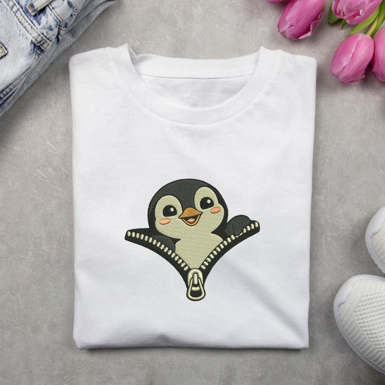 Cute Penguin Machine Embroidery Designs Winter Animal Custom Embroidery ...