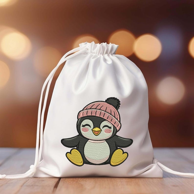 Cute Penguin Machine Embroidery Designs Winter Animal Custom Embroidery ...