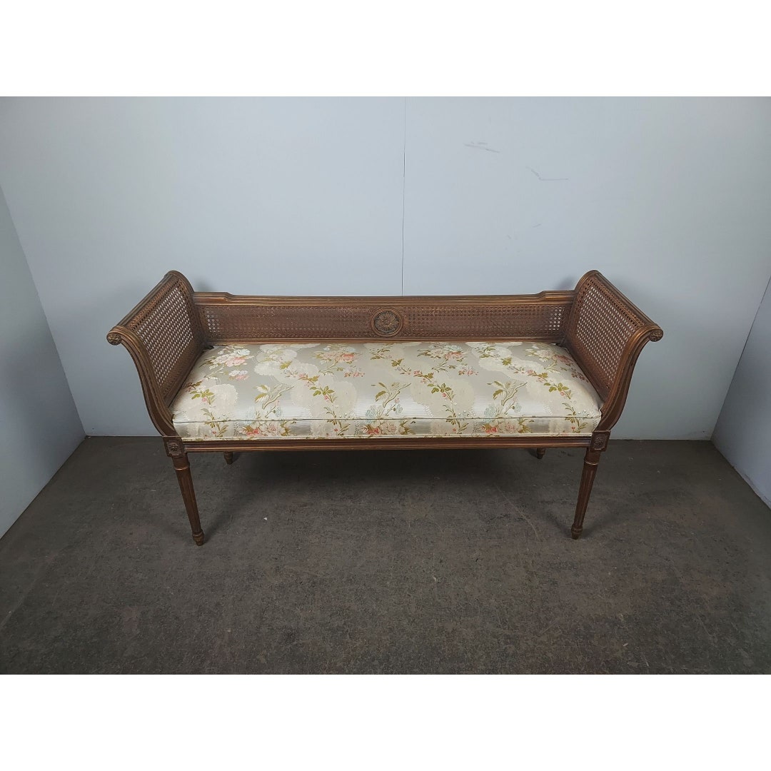 Elegant 1890,s French Caned Bench 191152 Shipping is Not Free Please ...