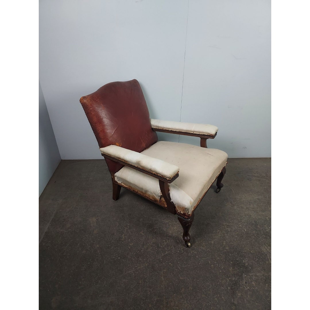 Unusal Mid 1800,s Deconstructed Leather Arm Chair 192675 Shipping is ...