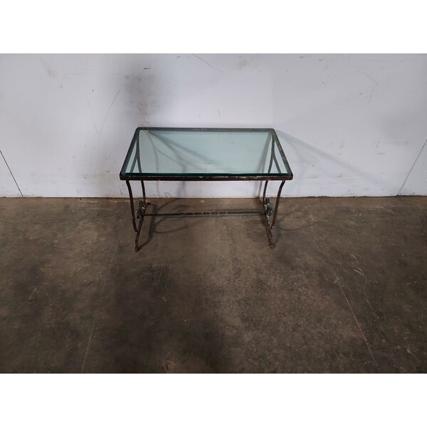 Iron and Glass Side Table - Etsy