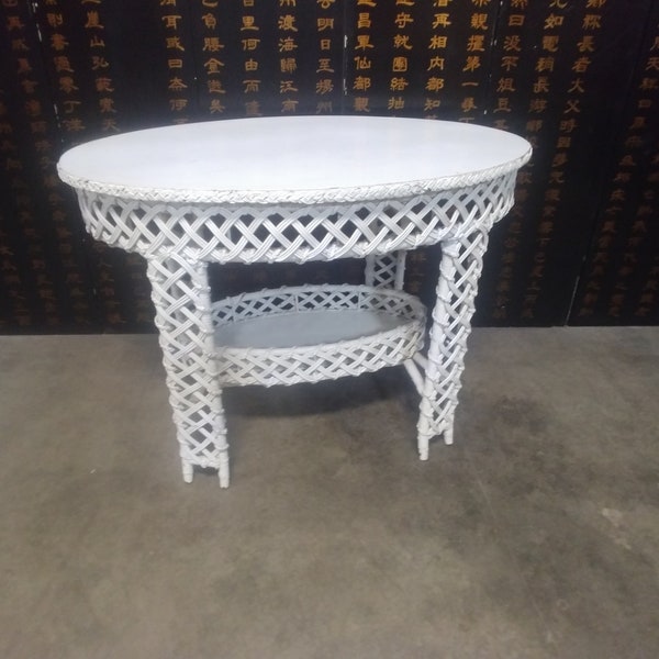 Antique Wicker Table - Etsy