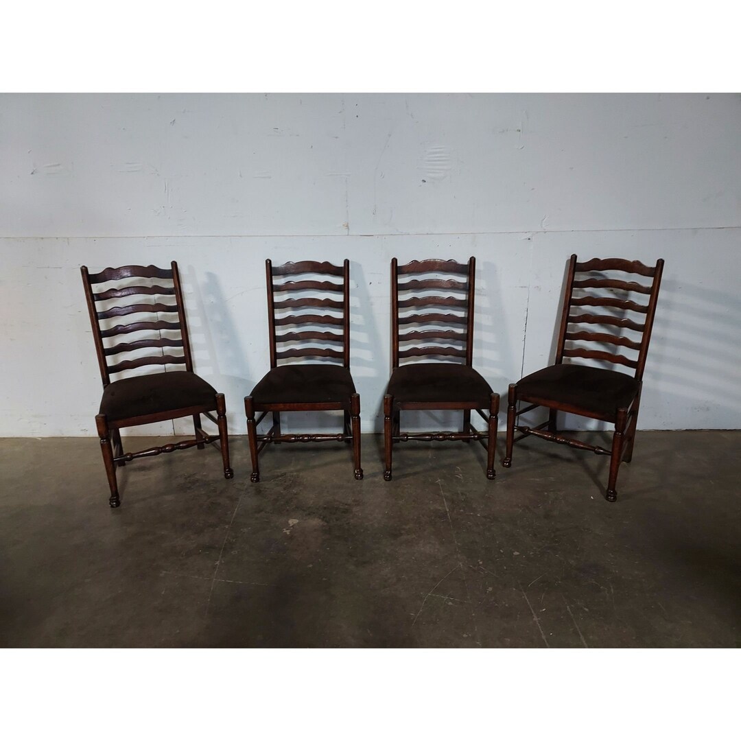 Set of Four Vintage Ladder Back Chairs 194974 Shipping is Not Free ...