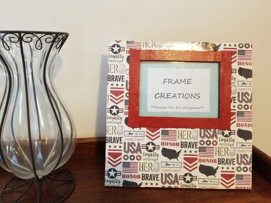 5x7 Military Themed - Hand Decorated Picture Frame - Etsy