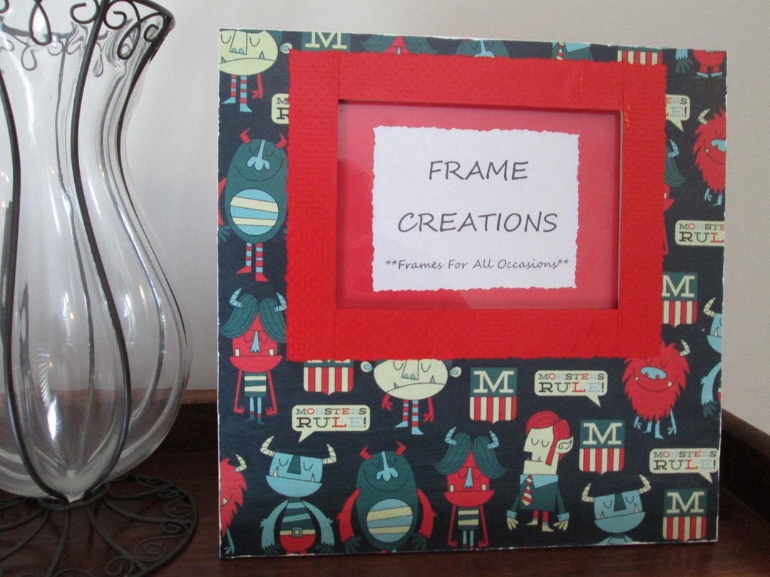 5x7 Monster Themed Hand Decorated Picture Frame - Etsy
