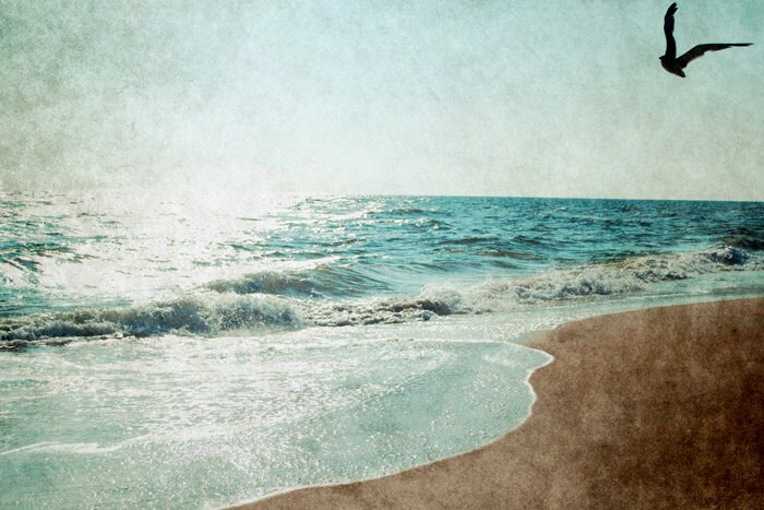 Seascape Photograph Beach Seagull Ethereal Beach Print - Etsy