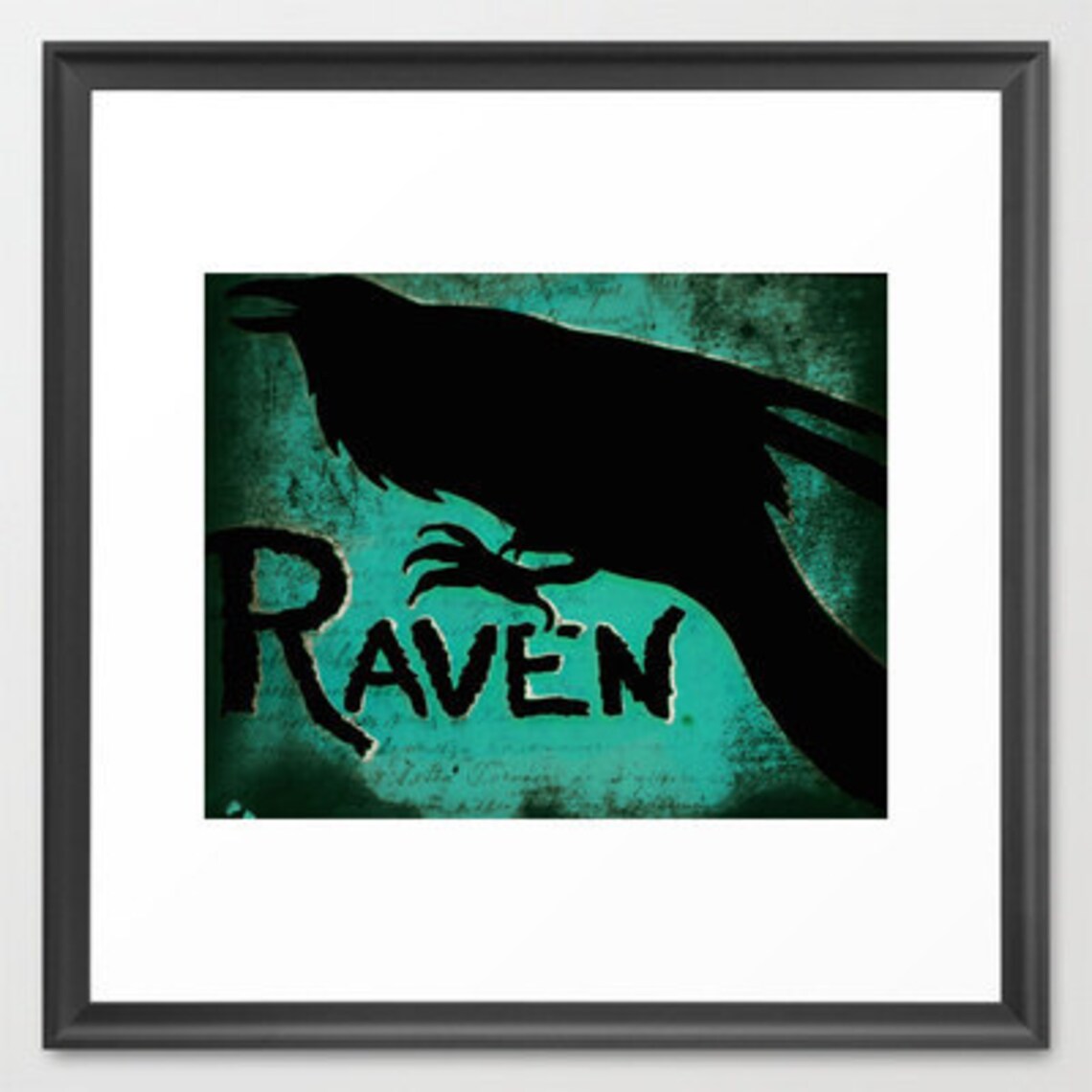 Raven Art Photograph Black Teal Wall Decor 8x10 Crow Art Funky - Etsy