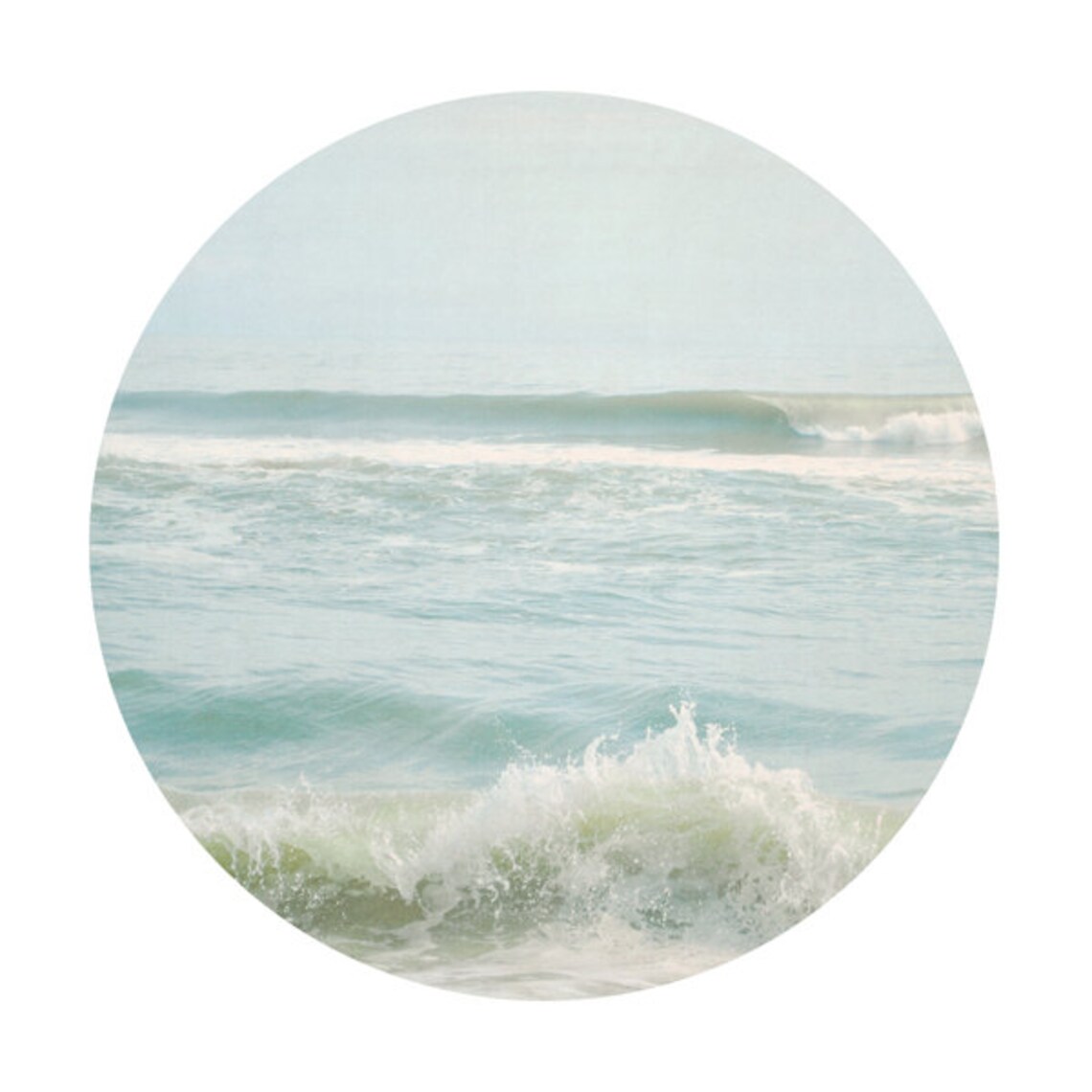 Circular Beach Photograph Modern Circle Print Ocean Waves - Etsy