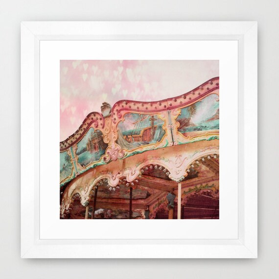 Merry Go Round Wall Decor Pastel Colors Carnival Bokeh Lights Nursery ...