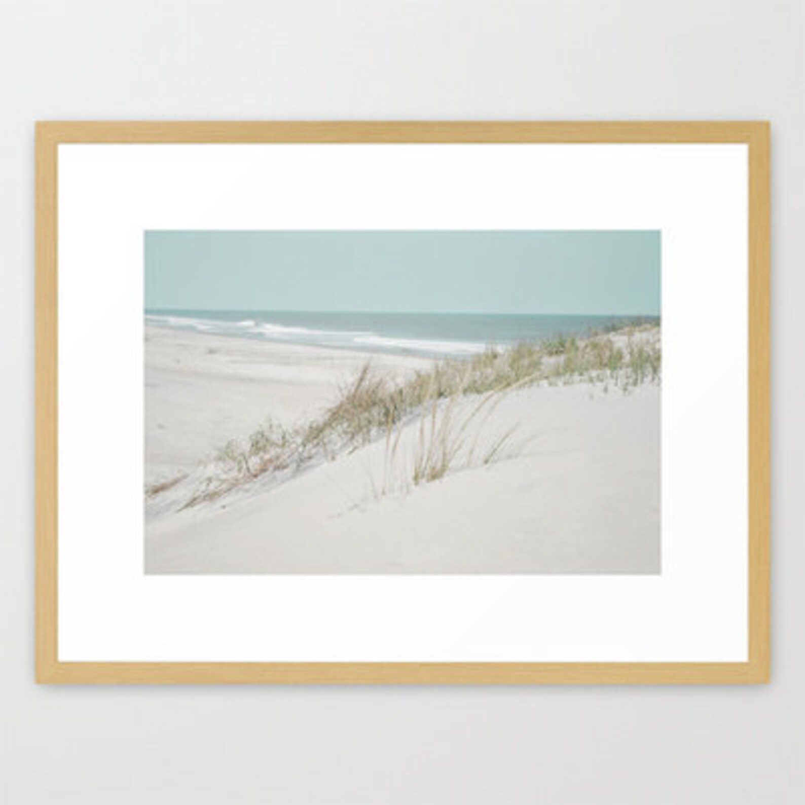 Seaside Beach Photograph Ivory Gray Aqua Print Calming Ocean and Beach ...