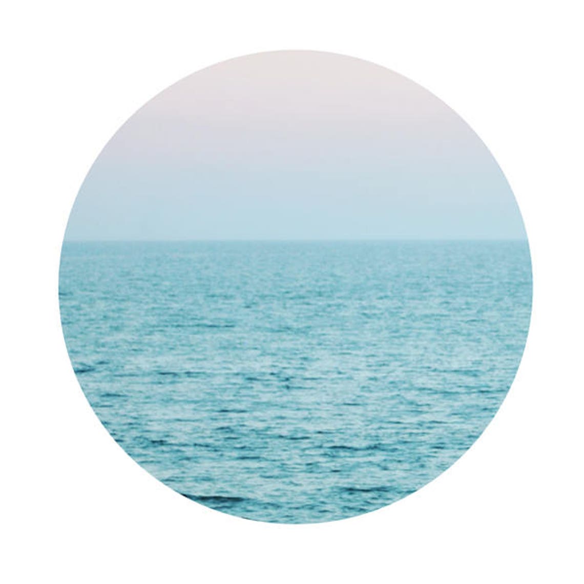 Circular Turquoise Beach Decor, Ocean Art Set of 3 Circular Beach ...