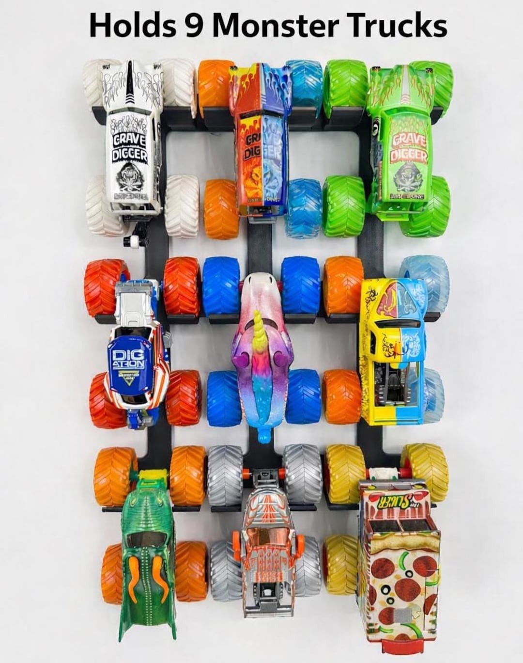 Monster Jam Monster Truck Wall Display | 1:64 Scale Storage & Organizer ...