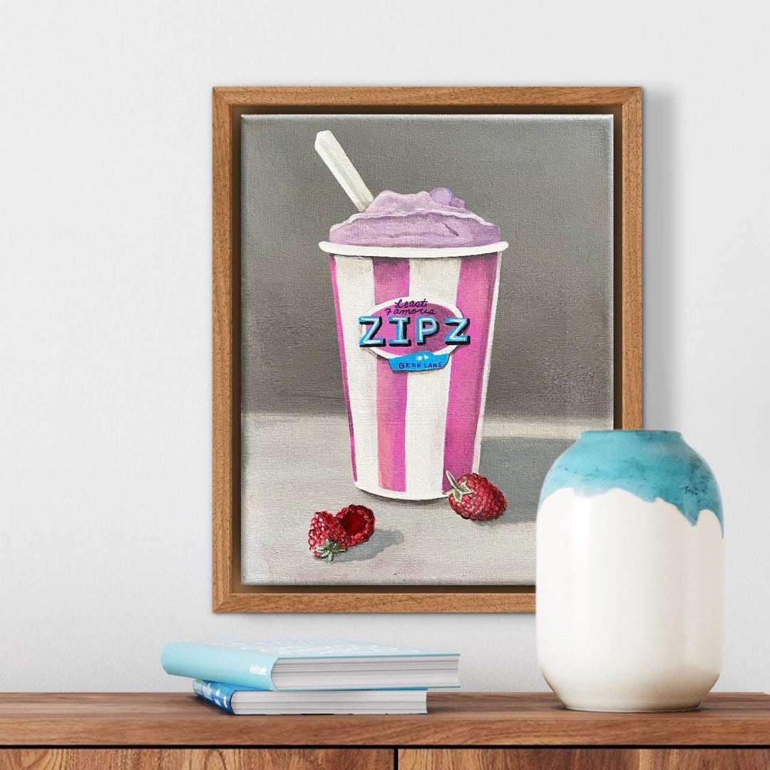 Zip's Leas Famous Raspberry Shakes Print Painting on Canvas Wall Art ...