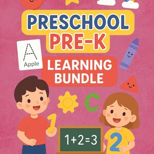 Preschool Learning Bundle: Alphabet, Numbers, Shapes, Colors (PDF ...