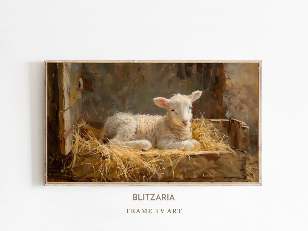 Nativity Frame TV Art, Christian Lamb Scene for Samsung Frame TV ...