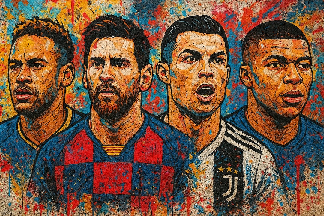 Soccer Legends Graffiti Print – Messi, Ronaldo, Neymar, Mbappé - Etsy