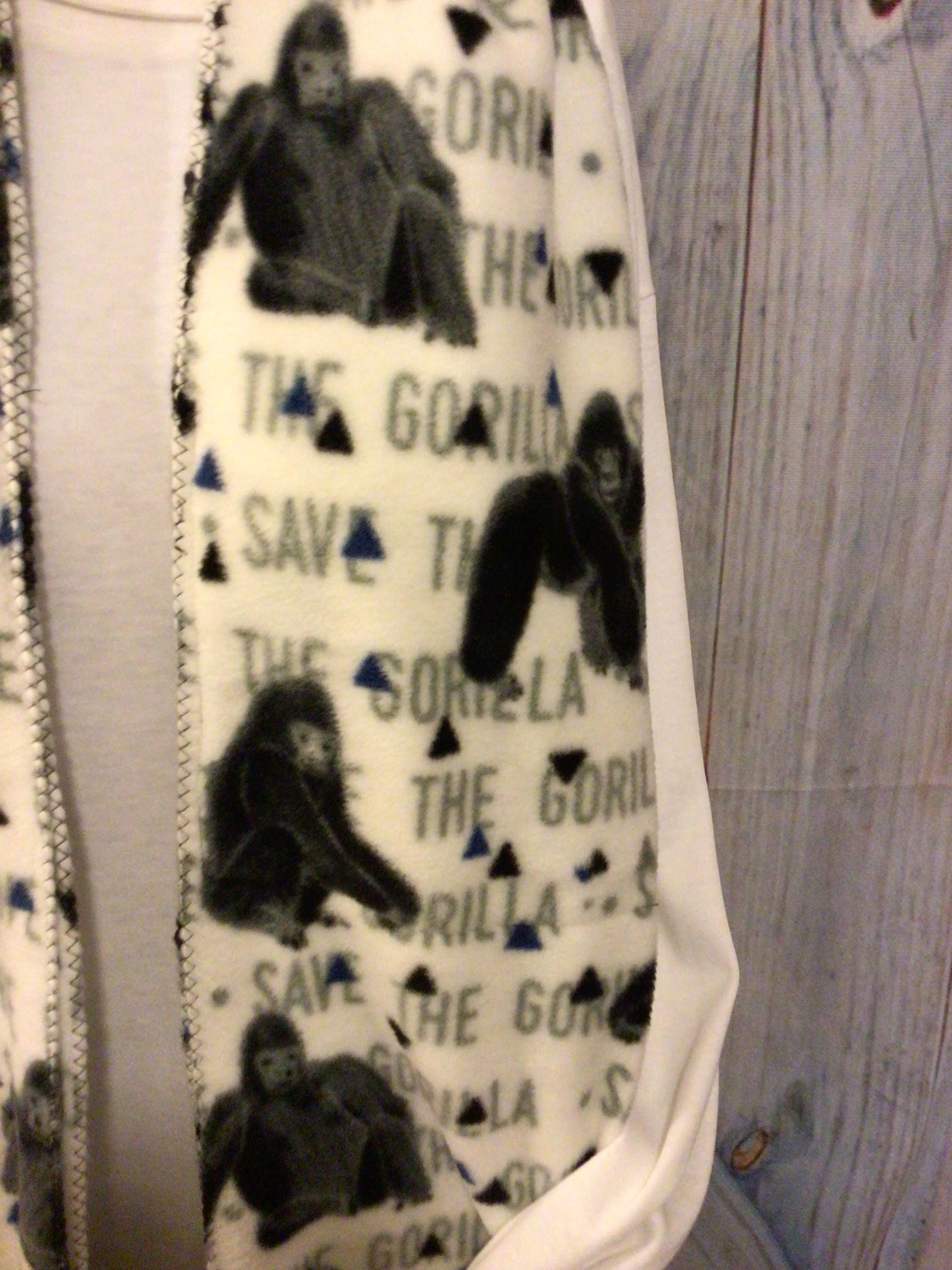 Save the Gorillas Fleece Hidden Pocket Scarf - Etsy