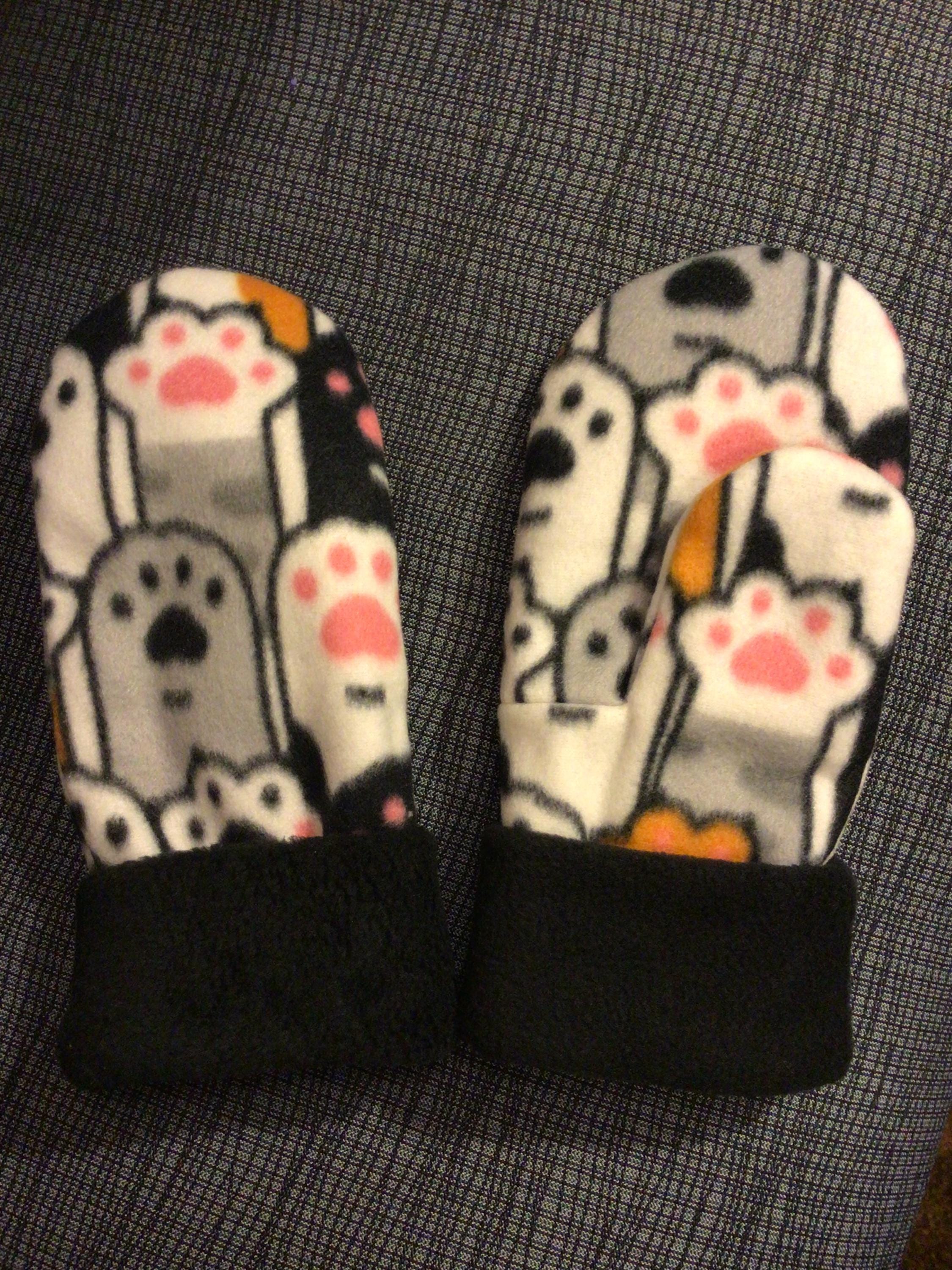 Cat Paws Fleece Mittens Lined With Fleece - Etsy