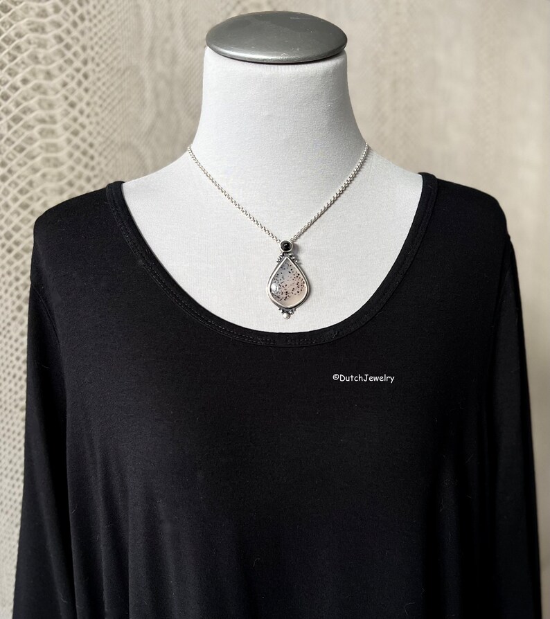 Montana Agate Obsidian Bullet Silver Pendant Unique Gift - Etsy