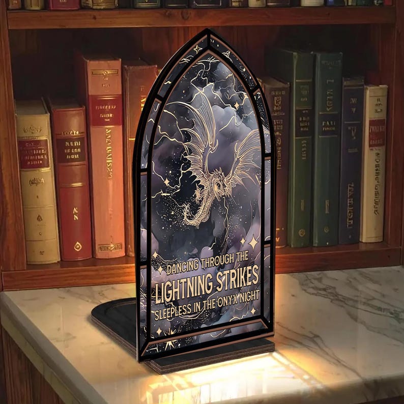 Onyx Storm Dancing Through the Lightning Strikes Suncatcher Candle ...