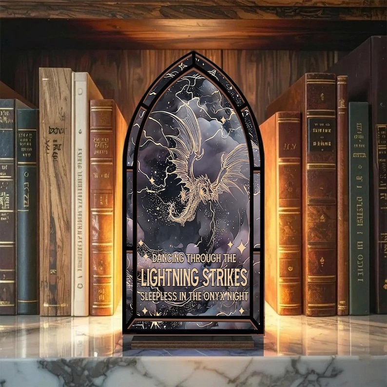 Onyx Storm Dancing Through the Lightning Strikes Suncatcher Candle ...