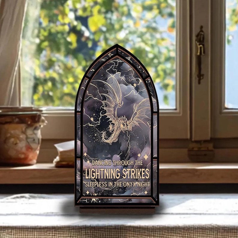 Onyx Storm Dancing Through the Lightning Strikes Suncatcher Candle ...