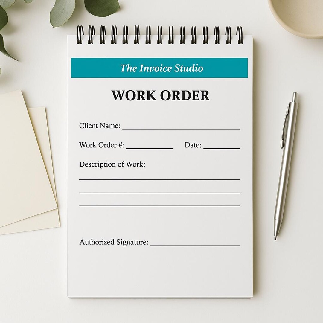 Editable Work Order Template - Etsy