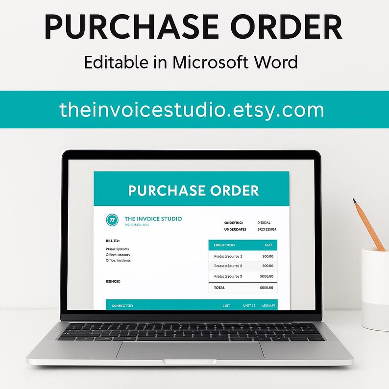 Editable Purchase Order Template | Business PO Form | Digital Download ...