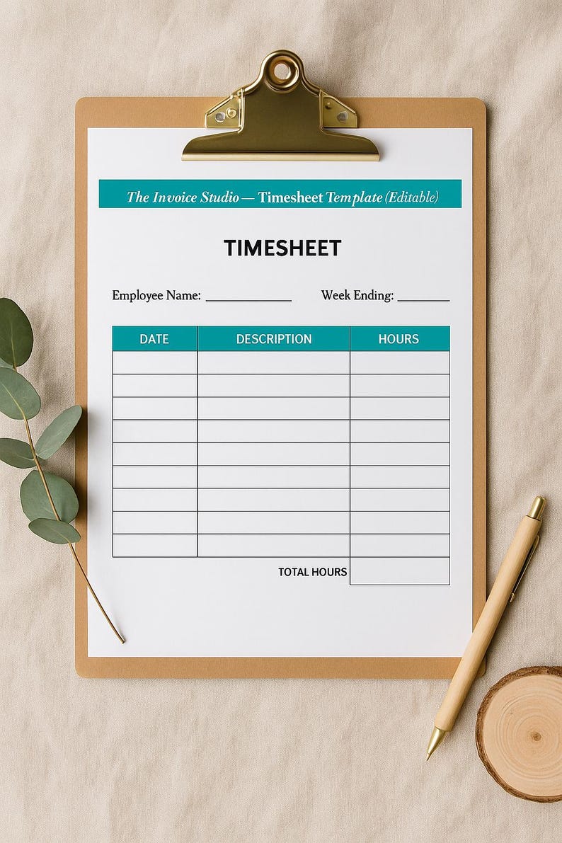 Employee Timesheet Template - Etsy