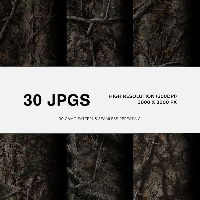 Realistic Tree Camo Patterns 30 Seamless (woodland Floor V2): High-res ...