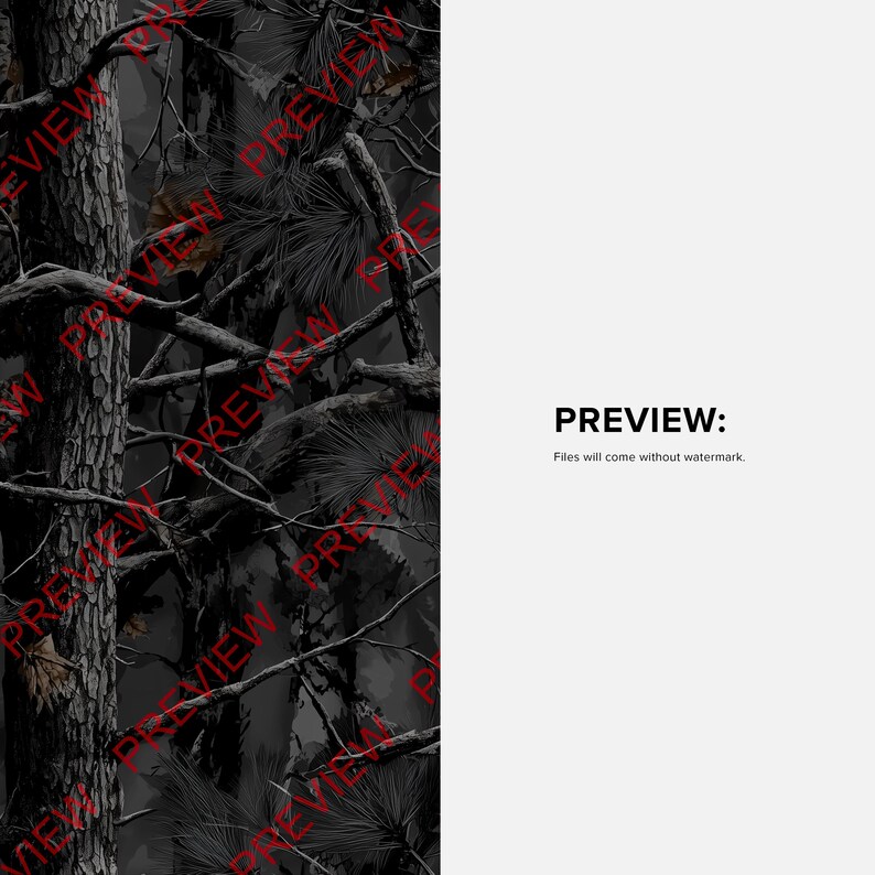 Black Realistic Tree Camo Patterns 20 Seamless (blackout V2): High-res ...