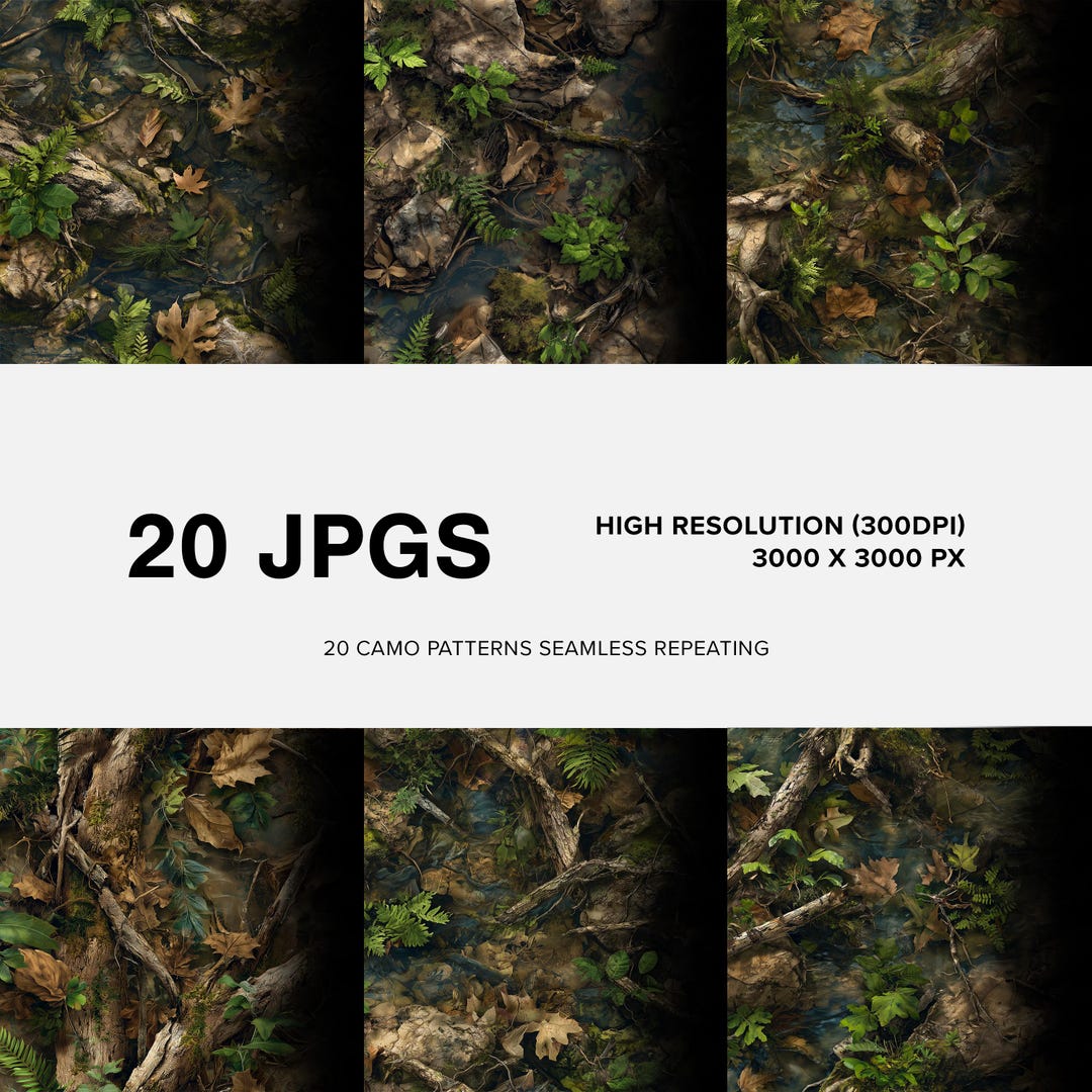 Realistic Tree Camo Patterns 20 Seamless (creek Floor V1): High-res ...