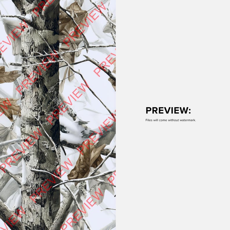 Realistic Tree Camo Patterns 25 Seamless (snow/winter V1): High-res ...