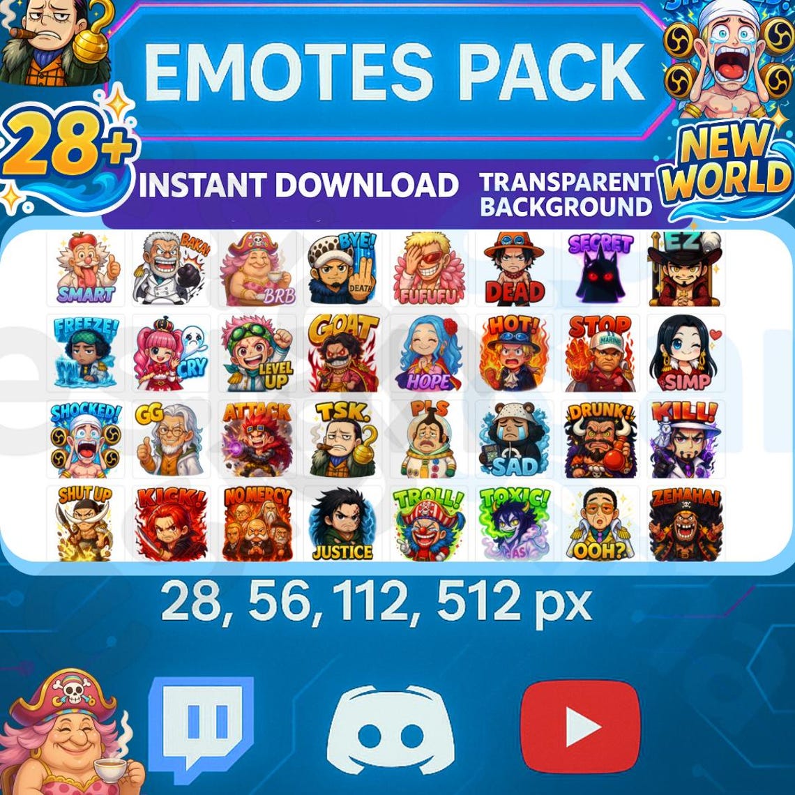 30+ New World Pack Emotes Pack | Twitch Chibi Emotes | Stickers PNG ...