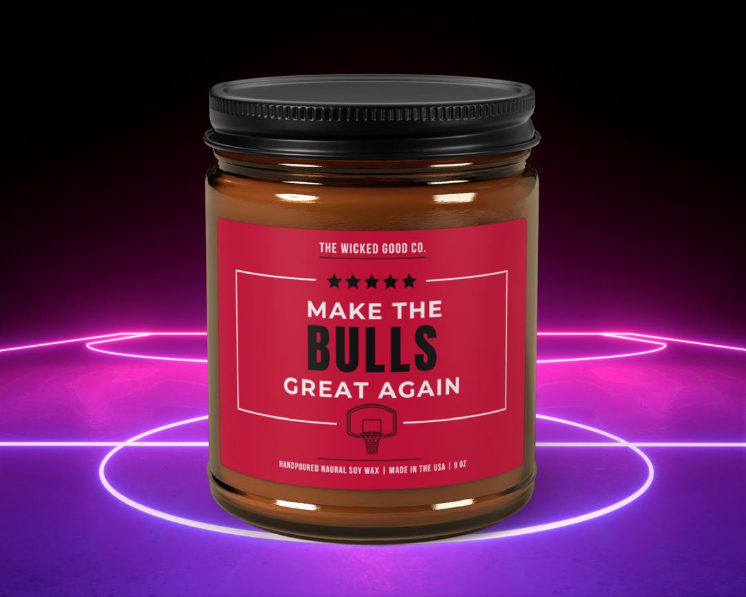 Make the Bulls Great Again Candle | Funny Bulls Basketball Gift | Game ...