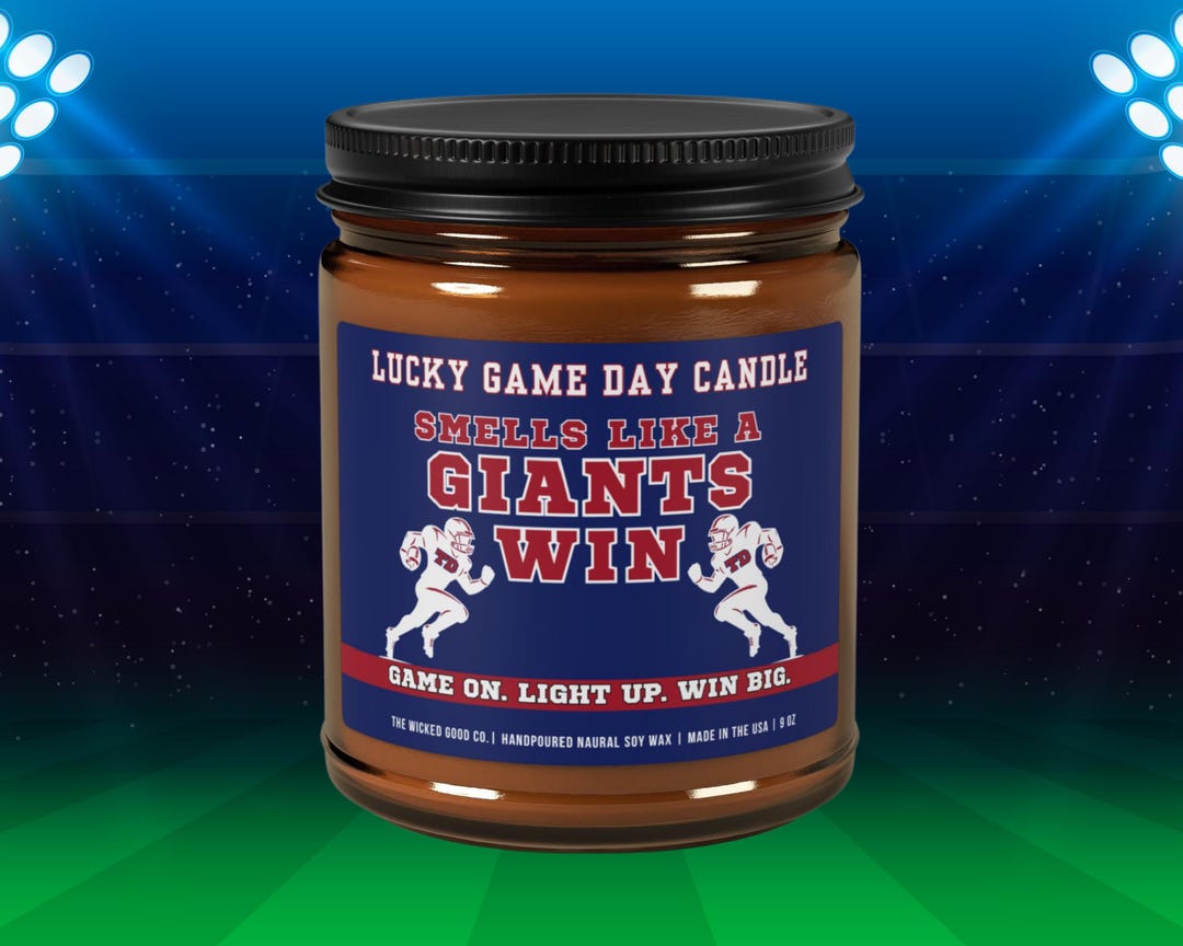 Giants Win Soy Candle | New York Football Fan Gift - Etsy