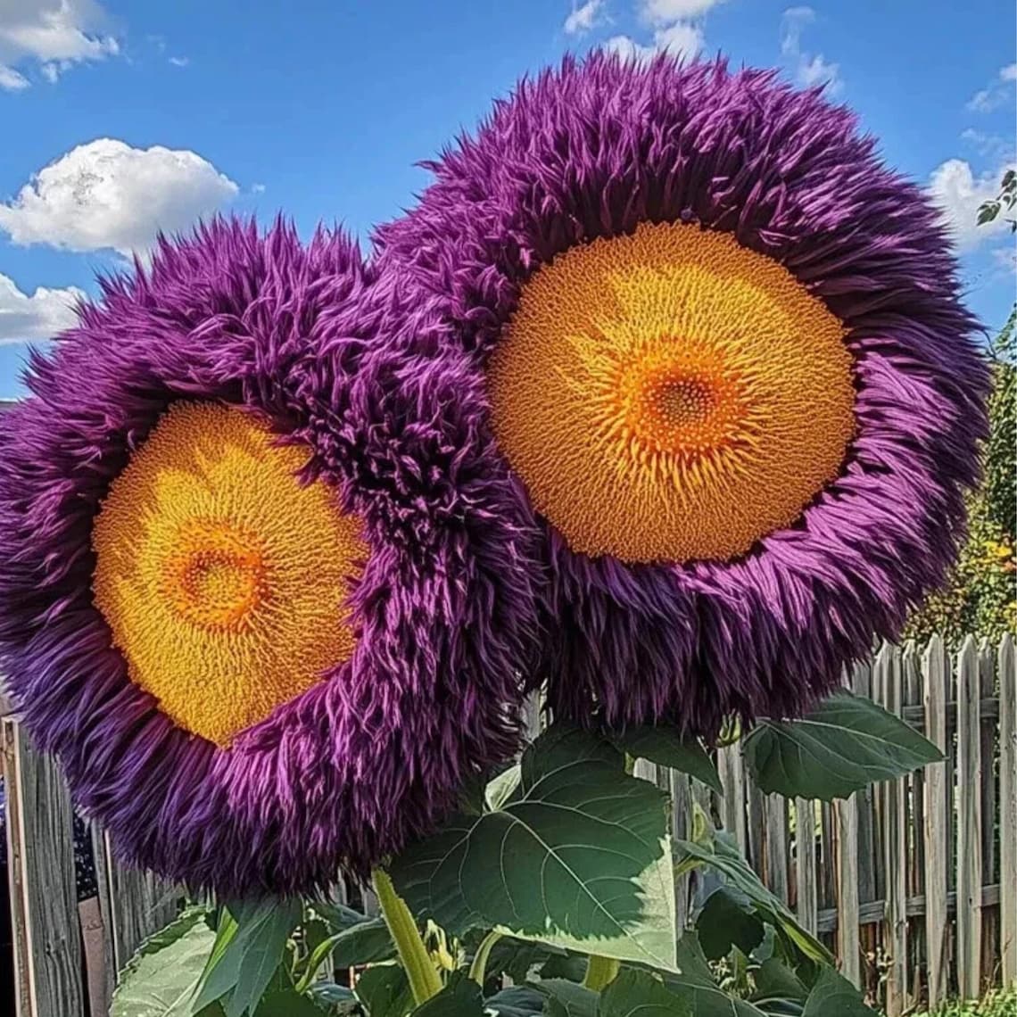 Teddy Bear Sunflower Seeds | Rare Yellow & Purple Fluffy Blooms - Etsy