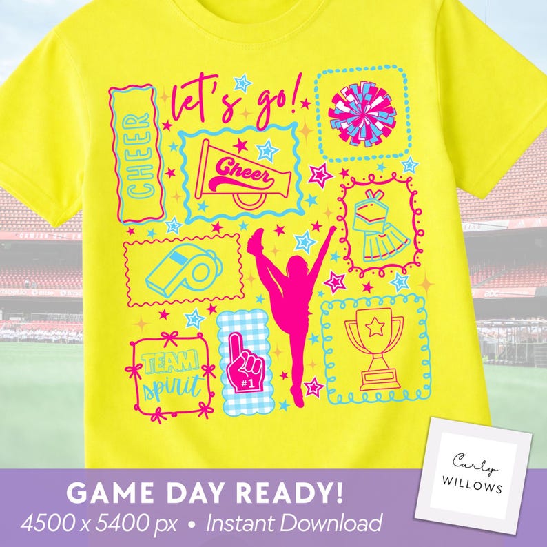 Cheerleader PNG, Cheer Spirit Shirt Design, Game Day Graphic, Cheer Mom ...