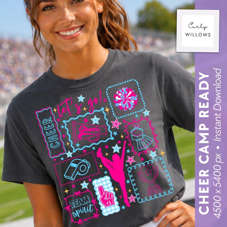 Cheerleader PNG, Cheer Spirit Shirt Design, Game Day Graphic, Cheer Mom ...