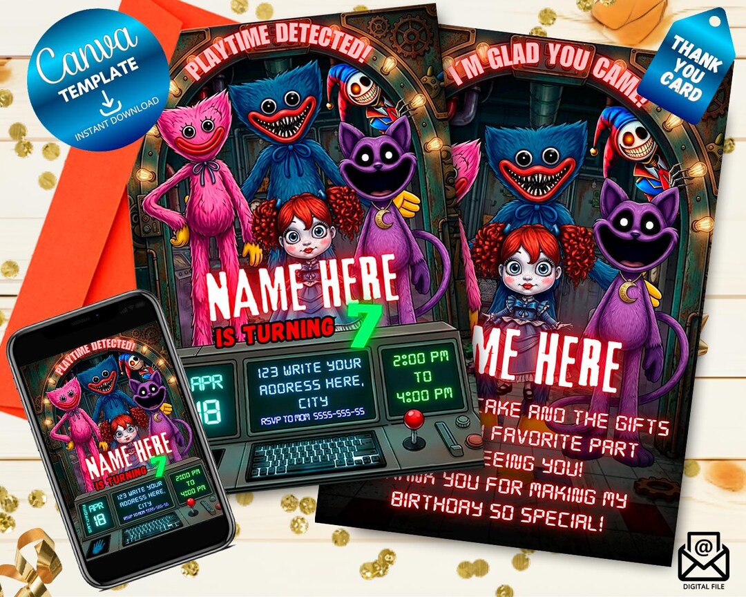 Playtime Birthday Invitation | Canva Editable Template (digital ...