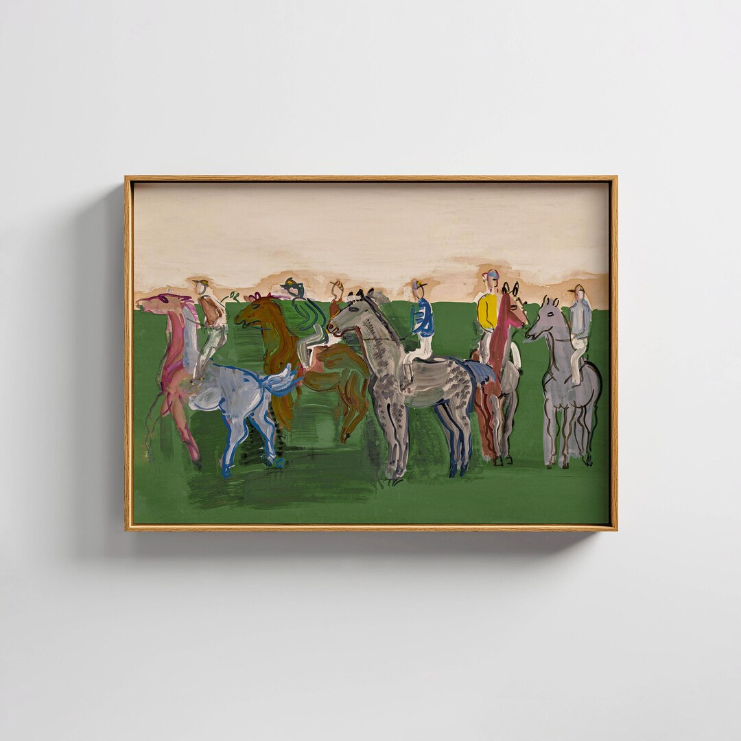 Modern Abstract Equestrian Riders Fine Art • Vintage Horseback Riders ...