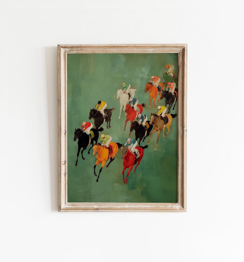 Vintage Horse Racing Print | Classic Equestrian Fine Art | Sports ...