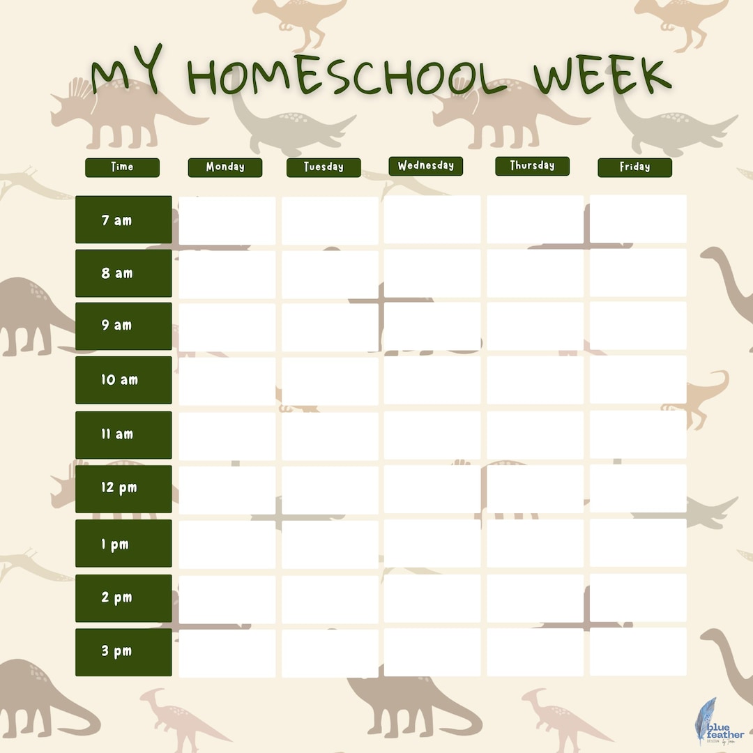 Dinosaur Homeschool Weekly Planner - Etsy