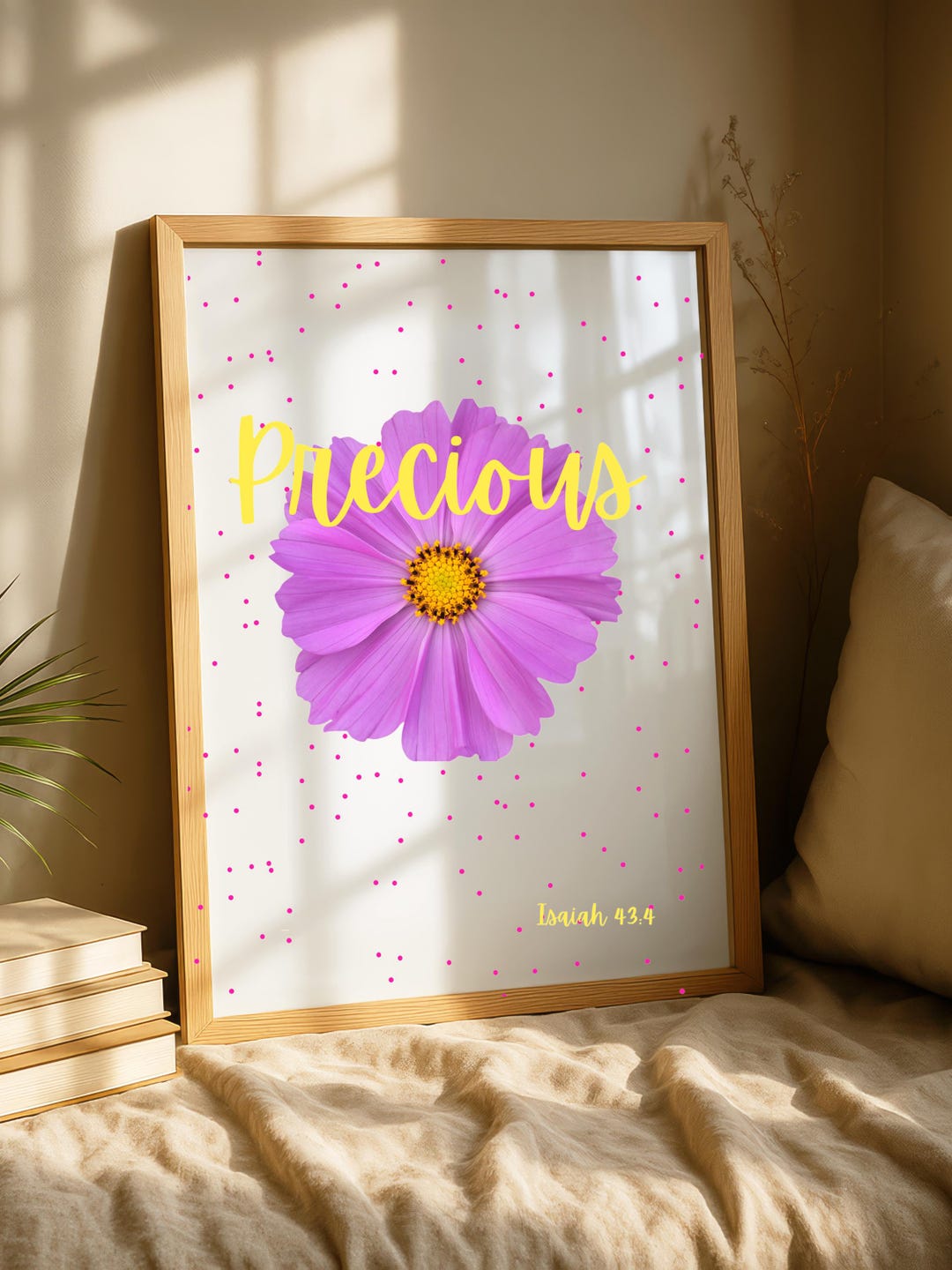 Purple Flower Printable Wall Art: Inspirational 'precious' Décor ...