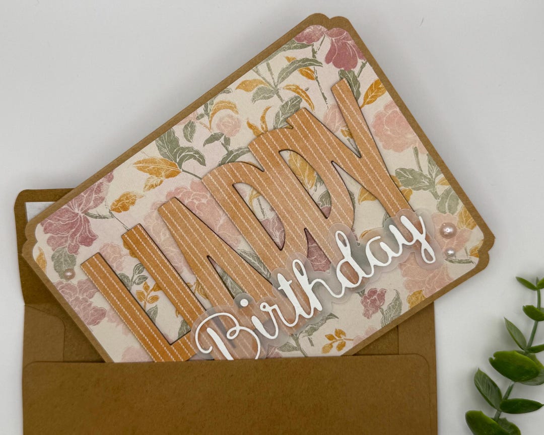 Handmade Floral Birthday Card for Mom – Elegant Neutral Design With ...