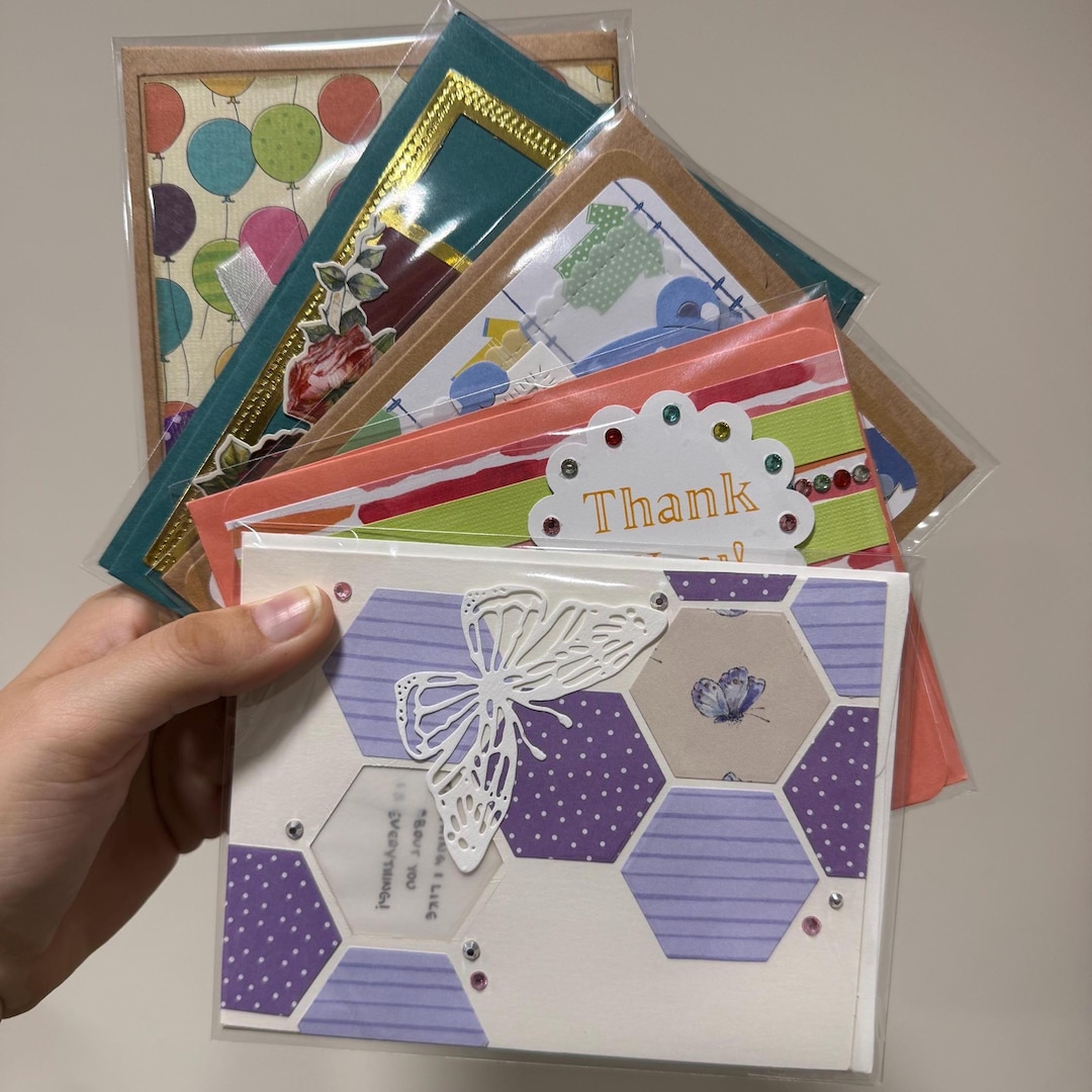 Handmade Mixed Occasion Greeting Cards - Set of 5 - Etsy