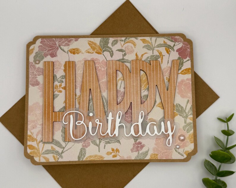 Handmade Floral Birthday Card for Mom – Elegant Neutral Design With ...