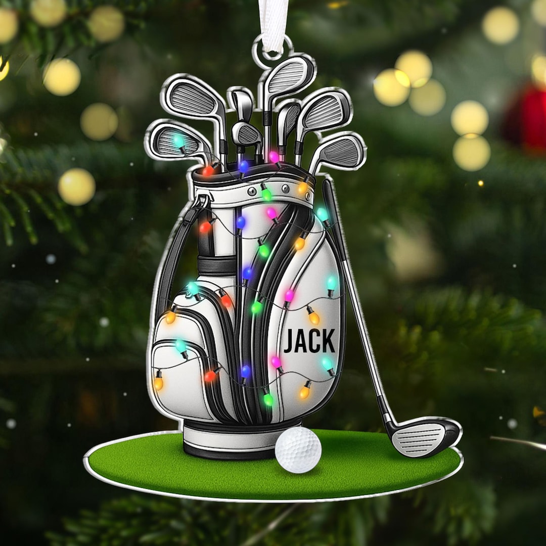 Personalized Golf Bag Ornament: Custom Acrylic Christmas Gift - Etsy